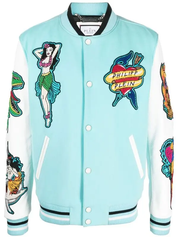 Philipp Plein Hawaii Varsity Bomber Jacket