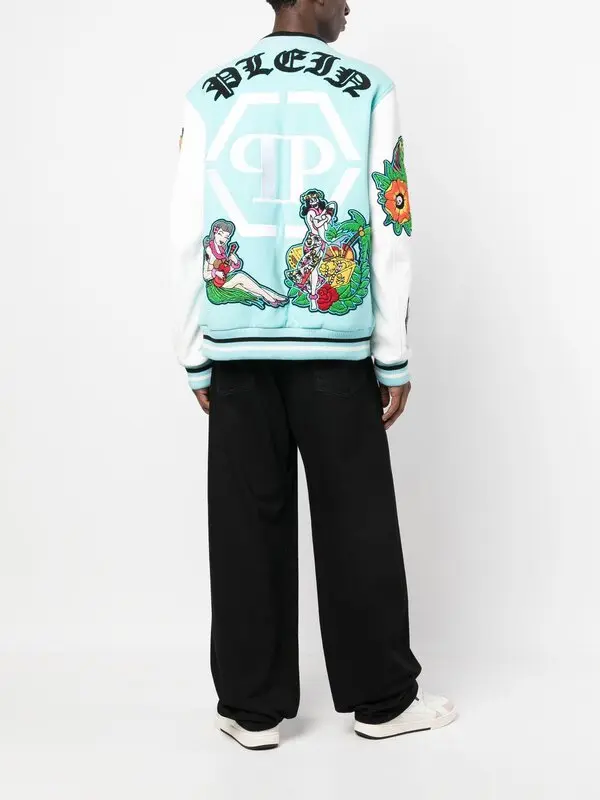 Philipp Plein Hawaii Varsity Bomber Jacket