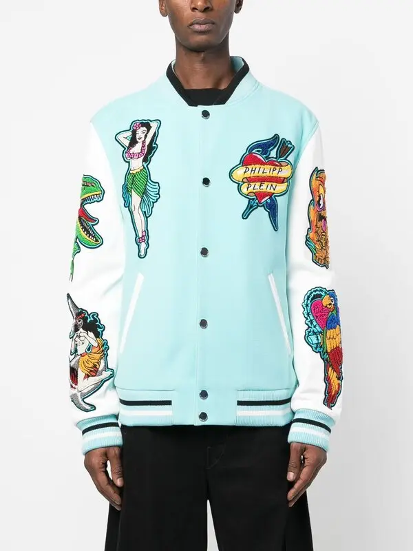 Philipp Plein Hawaii Varsity Bomber Jacket