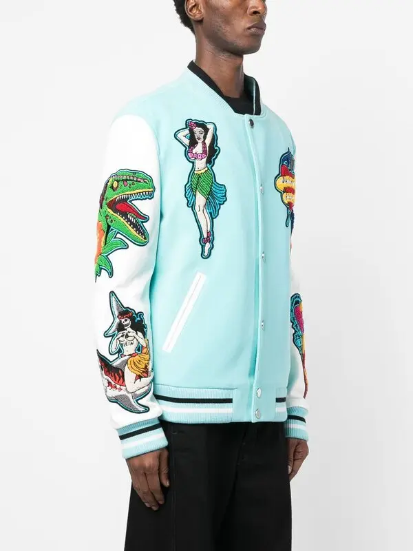 Philipp Plein Hawaii Varsity Bomber Jacket