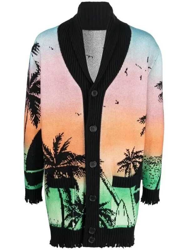 Philipp Plein Hawaii-print Button-up Cardigan - Pink