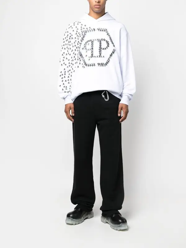 Philipp Plein Skull And Bones Cotton Hoodie - White