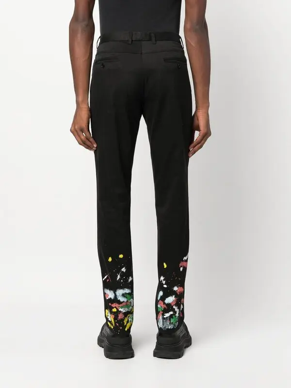 Philipp Plein Paint-splatter Effect Chinos - Black