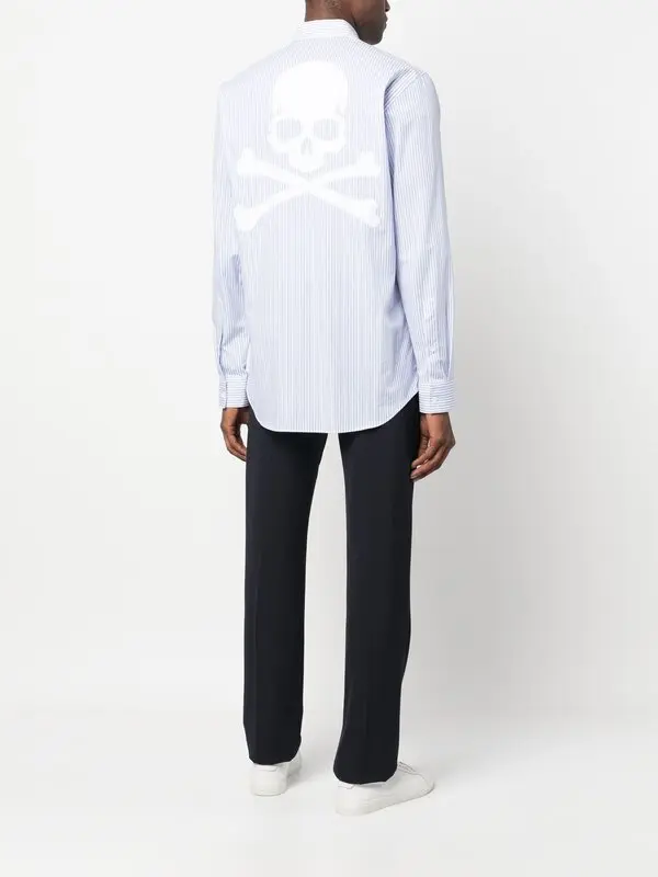 Philipp Plein Graphic-print Striped Shirt - Blue