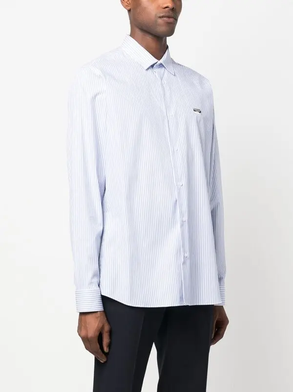 Philipp Plein Graphic-print Striped Shirt - Blue