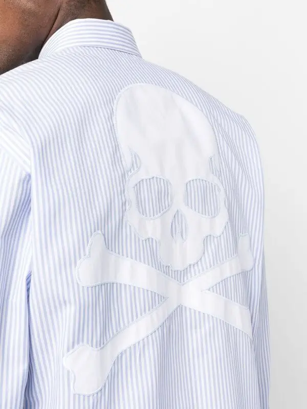 Philipp Plein Graphic-print Striped Shirt - Blue