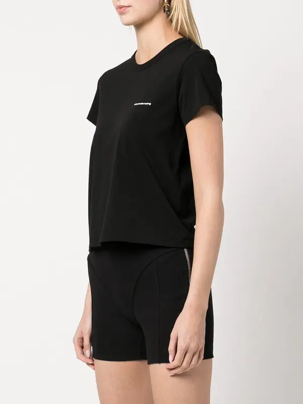 Alexander Wang Shrunken Logo T-shirt - Black