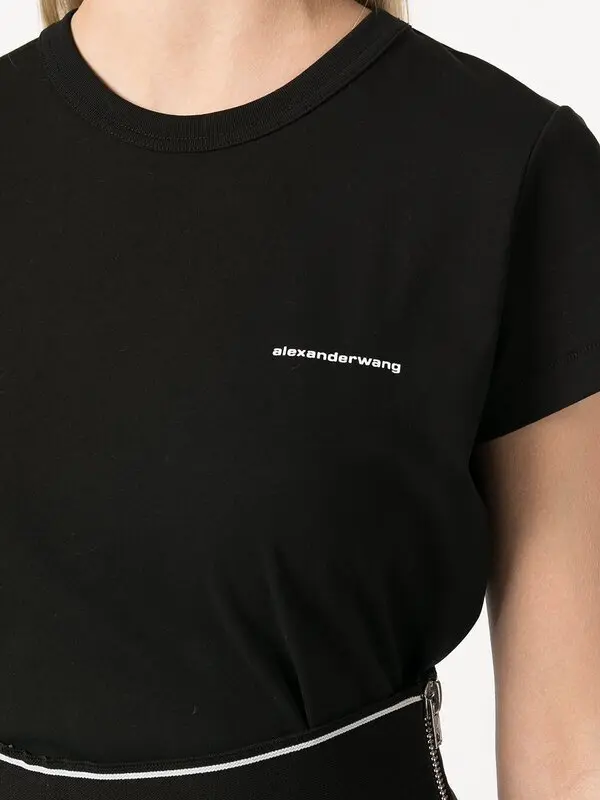 Alexander Wang Shrunken Logo T-shirt - Black
