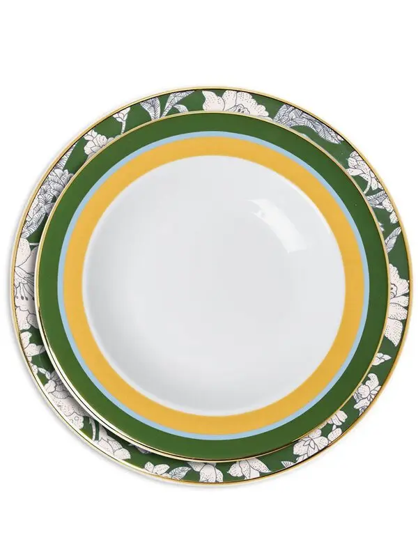 La DoubleJ Roman Holiday Avorio-print Soup And Dinner - Green