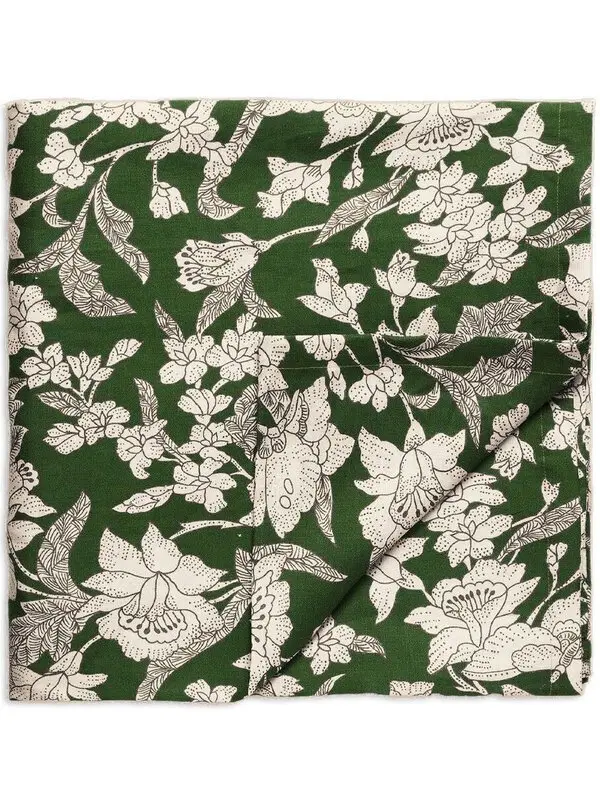La DoubleJ Lilium Avorio-print Tablecloth - Green