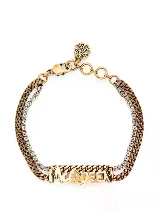 Alexander McQueen Logo-lettering Chain Bracelet - Gold