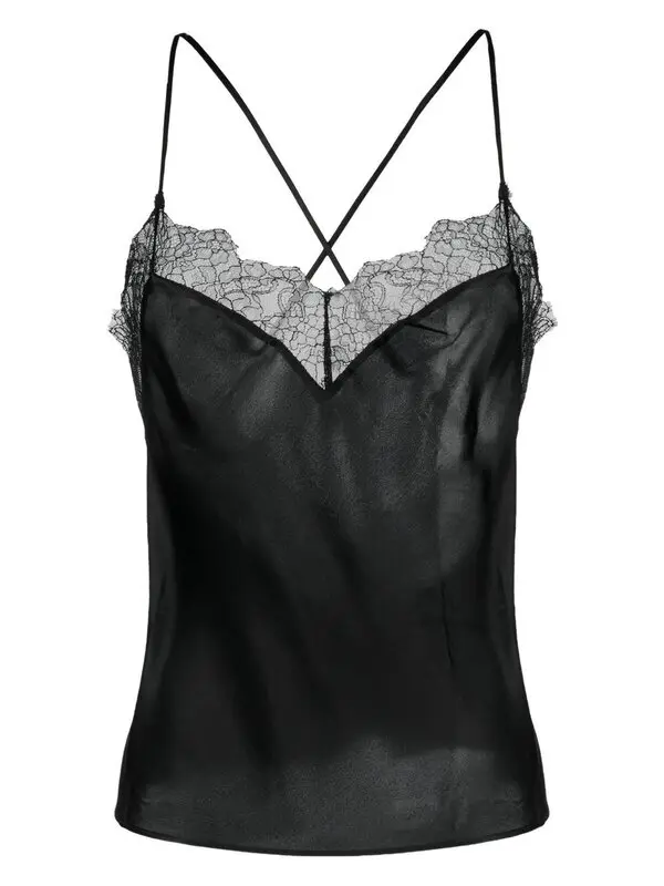 MAISON CLOSE Rendez-vous Lace-trim Camisole - Black