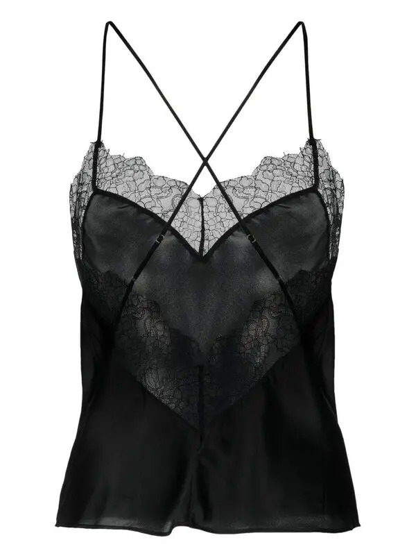 MAISON CLOSE Rendez-vous Lace-trim Camisole - Black