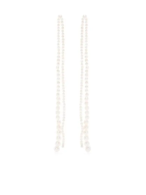 Sophie Bille Brahe 14kt Yellow Gold Promenade De Perles Drop Earrings - White
