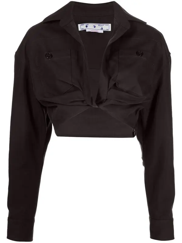 Off-White Twisted Cropped Shirt - Grey