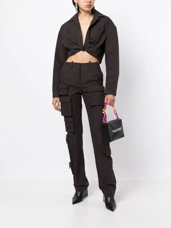 Off-White Twisted Cropped Shirt - Grey