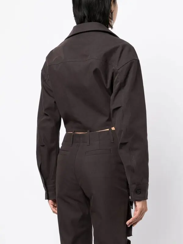 Off-White Twisted Cropped Shirt - Grey