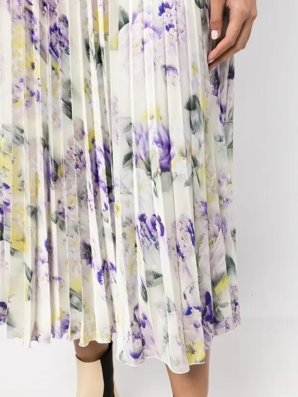 Off-White Drawstring Pleated Skirt