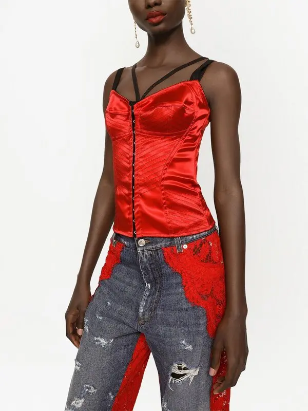 Dolce & Gabbana Topstitched Corset Top