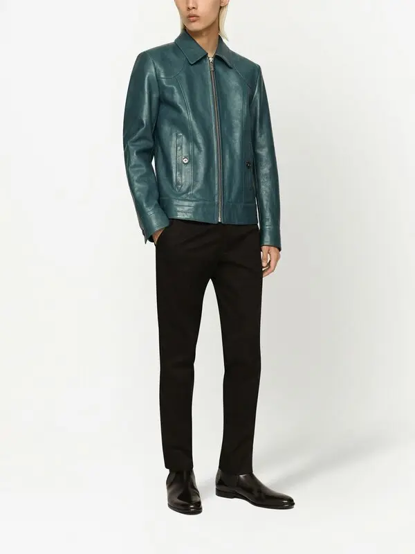 Dolce & Gabbana Leather Zip-up Jacket