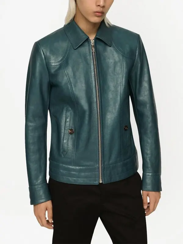 Dolce & Gabbana Leather Zip-up Jacket