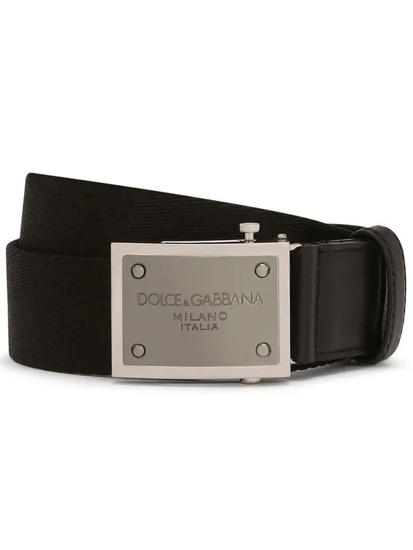 Dolce & Gabbana Logo Buckle Belt - Black