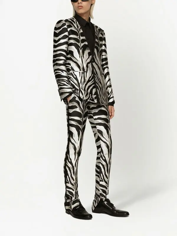 Dolce & Gabbana Zebra-print Lamé Jacquard Blazer