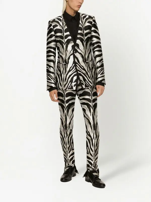 Dolce & Gabbana Zebra-print Lamé Jacquard Blazer