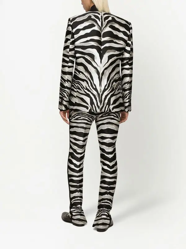 Dolce & Gabbana Zebra-print Lamé Jacquard Blazer