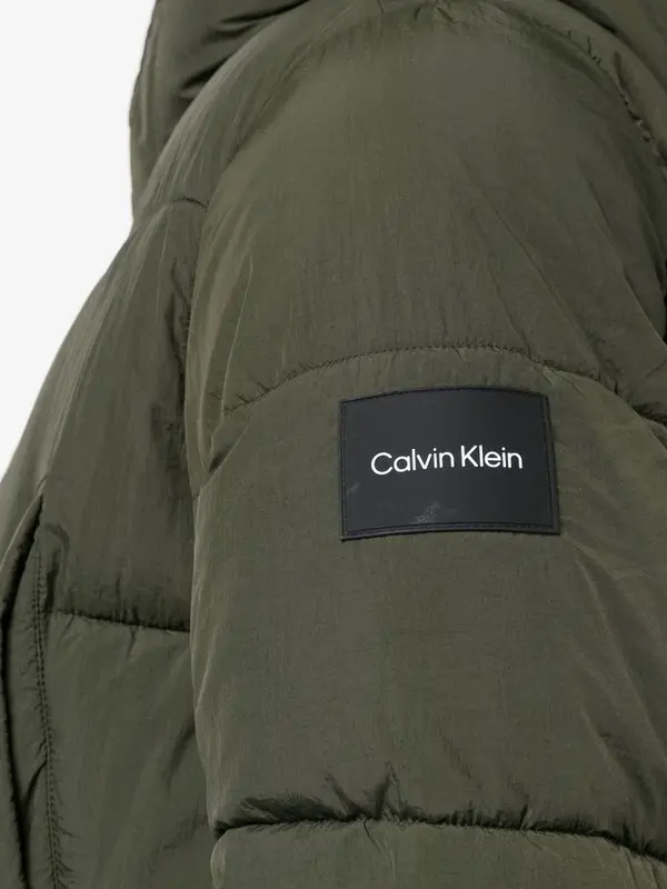Calvin Klein Patch Hooded Puffer Coat
