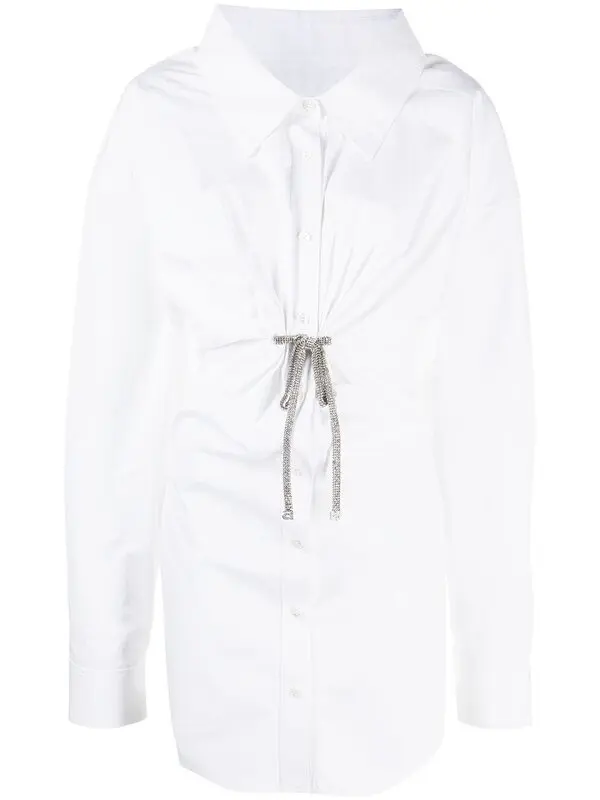 Alexander Wang Twist-front Shirt Mini Dress - White