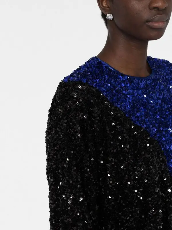 ROTATE BY BIRGER CHRISTENSEN Two-tone Sequin Minidress - Blue
