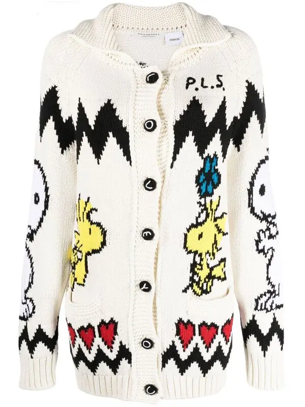 Philosophy Di Lorenzo Serafini Graphic-print Knit Cardigan - White