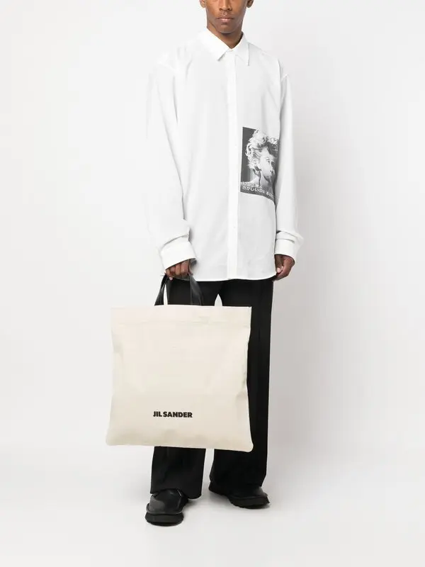 JIL SANDER Logo-print Tote Bag - Neutrals