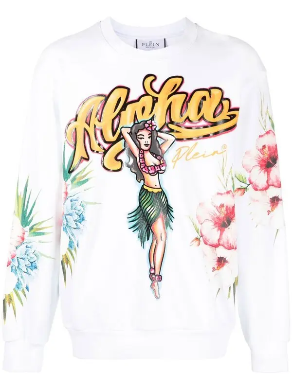Philipp Plein Hawaii-print Sweatshirt - White