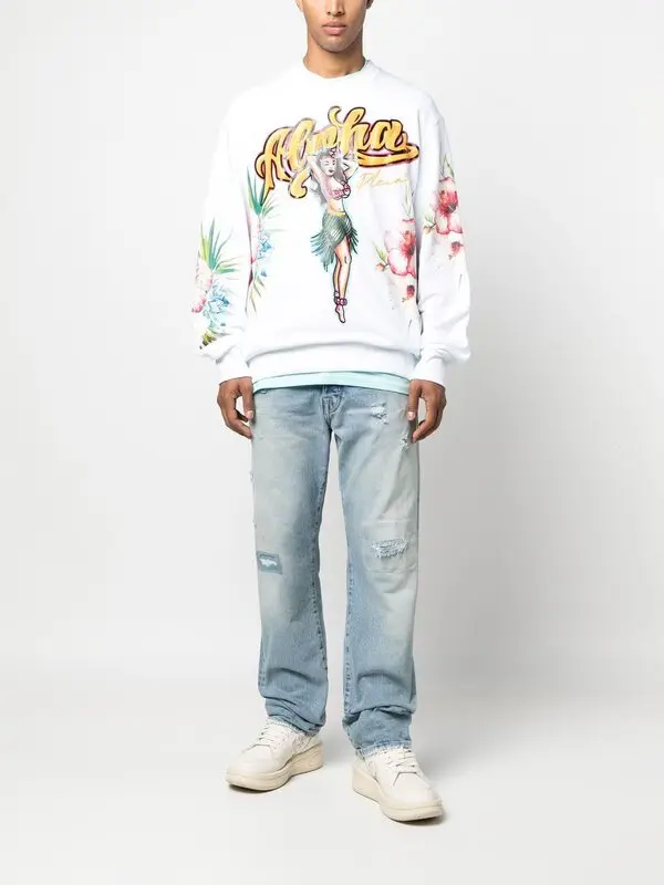 Philipp Plein Hawaii-print Sweatshirt - White