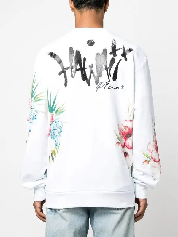 Philipp Plein Hawaii-print Sweatshirt - White