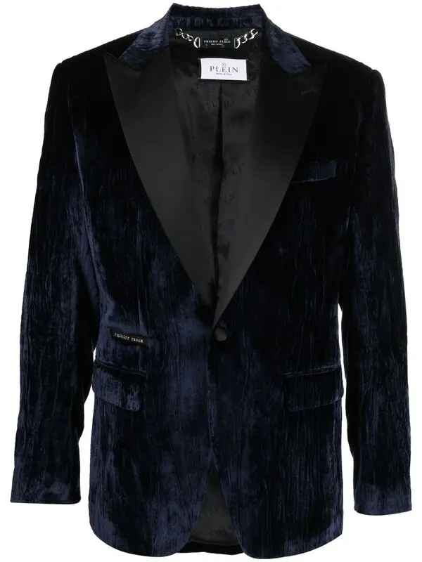Philipp Plein Single-breasted Velvet Blazer