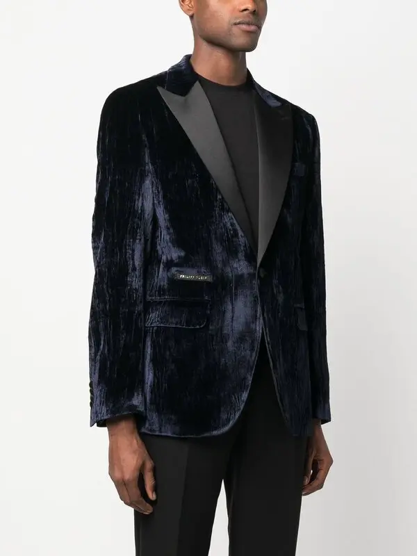 Philipp Plein Single-breasted Velvet Blazer