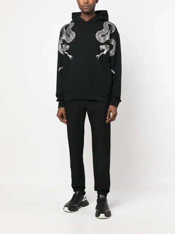 Philipp Plein Embellished Snake-print Hoodie