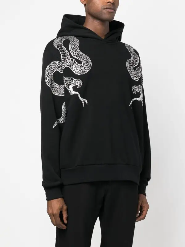 Philipp Plein Embellished Snake-print Hoodie