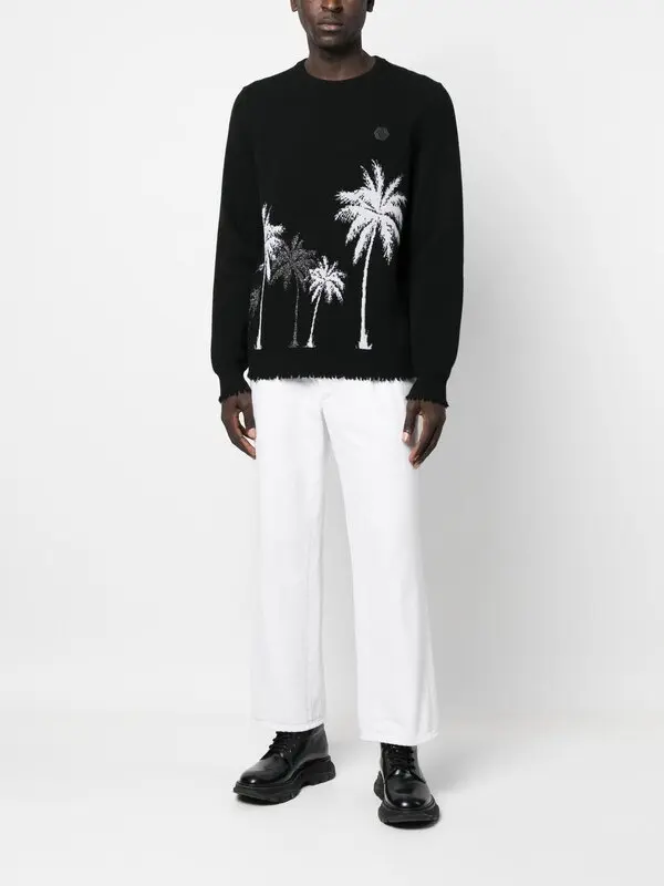 Philipp Plein Hawaii Jacquard Wool Pullover