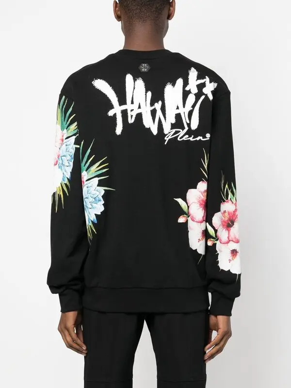 Philipp Plein Hawaii-print Sweatshirt - Black