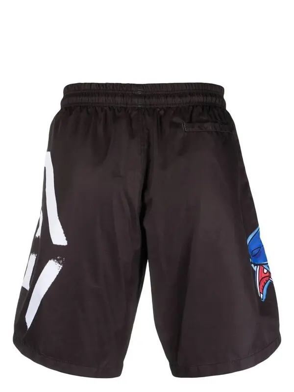 Philipp Plein Graffiti-print Drawstring-waist Swim Shorts