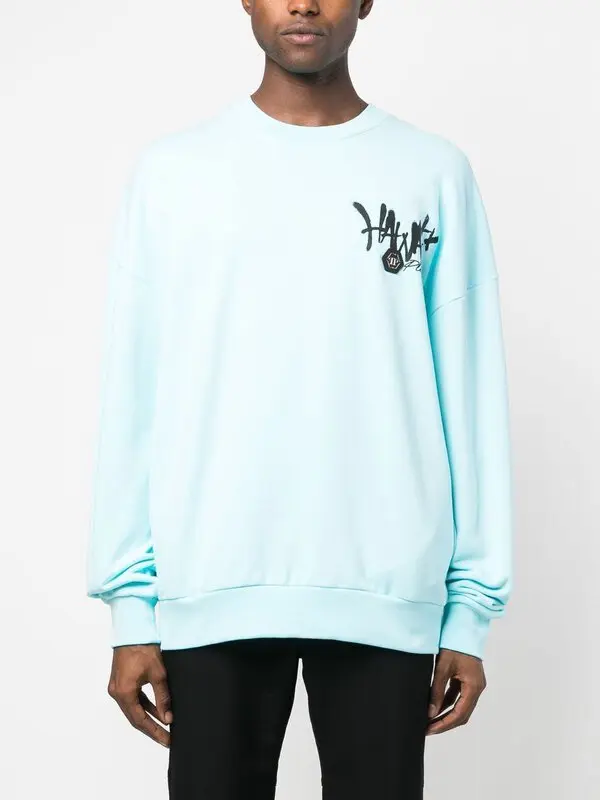 Philipp Plein Hawaii-print Detail Sweatshirt - Blue
