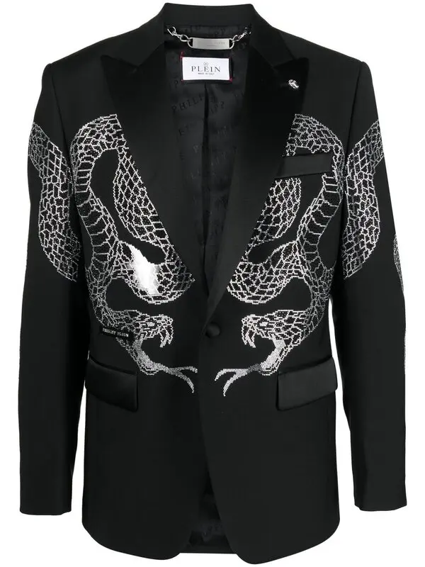 Philipp Plein Crystal-embellished Single-breasted Blazer