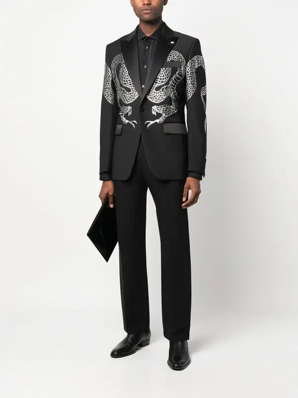 Philipp Plein Crystal-embellished Single-breasted Blazer
