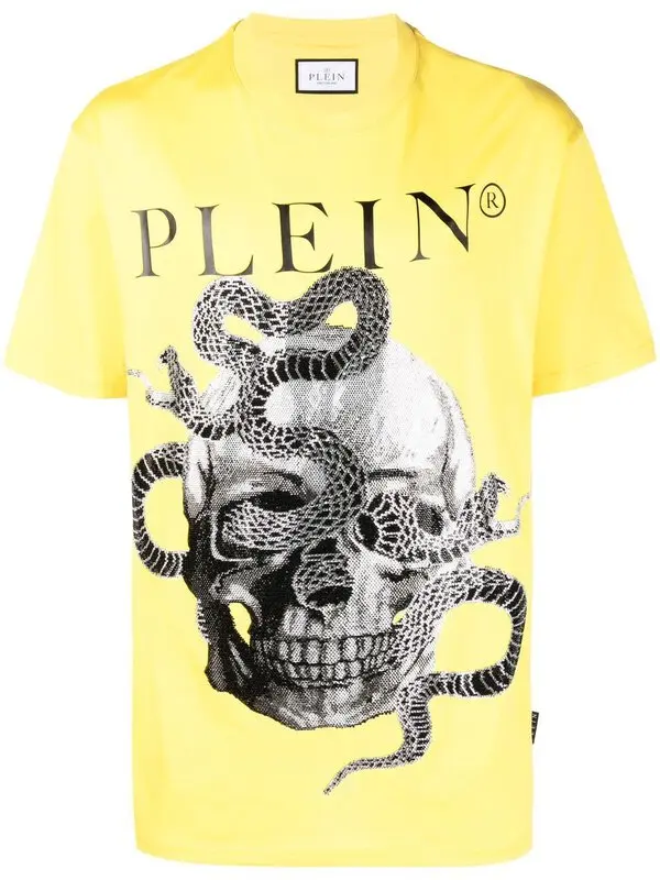Philipp Plein Snake-print Short-sleeve T-shirt - Yellow