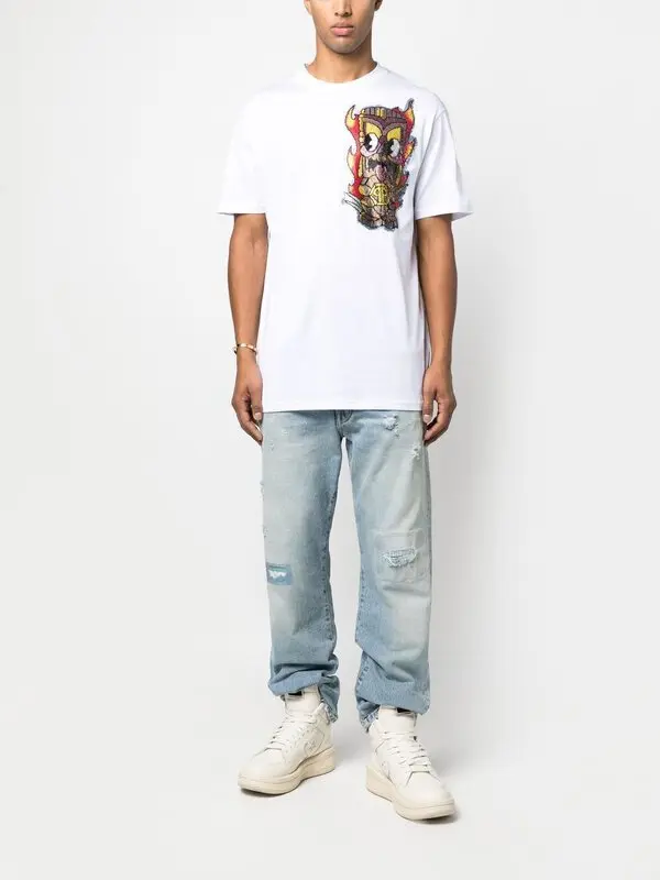 Philipp Plein Hawaii Embellished Short-sleeve T-shirt - White