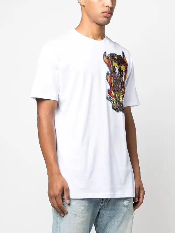 Philipp Plein Hawaii Embellished Short-sleeve T-shirt - White